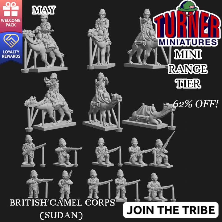 3D Printable British Mahdist War Camel Corps Troops (1881) SU-GB-1 by Turner Miniatures